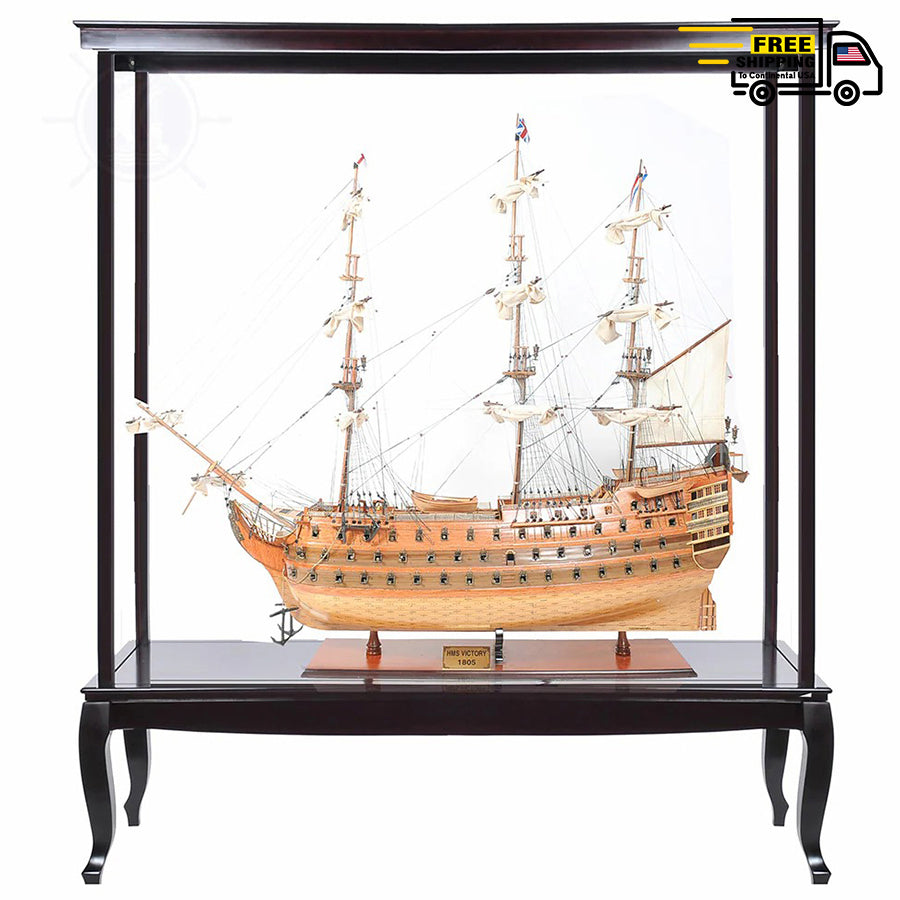 HMS VICTORY MODEL SHIP 56L WITH DISPLAY CASE XL NO GLASS | Museum-qual ...